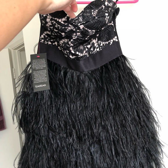 bebe | Dresses | Bebe Feather Mini Dress | Poshmark